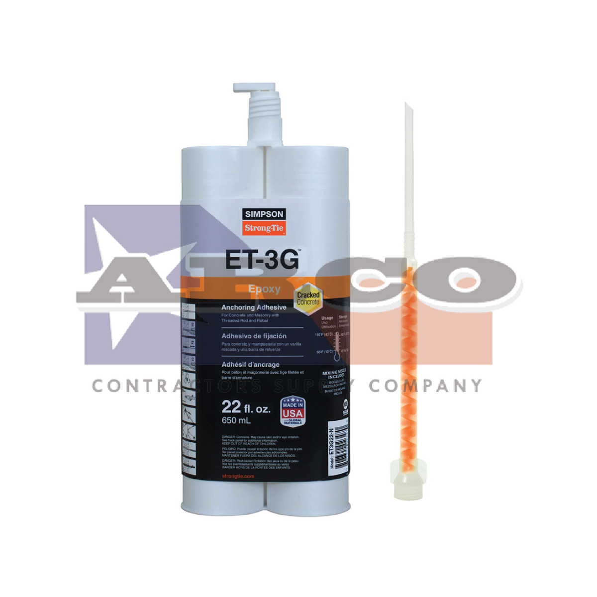 ET3G22-N Dual Epoxy Cartridge – Arco Contractors Supply