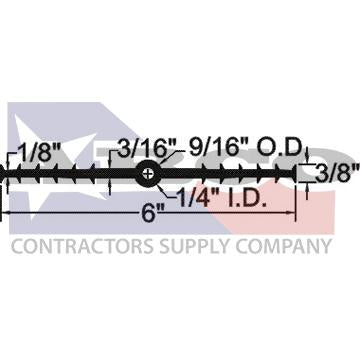 PVC Waterstop, 6" Ribbed Center Bulb - Sold by the Foot – Arco ...